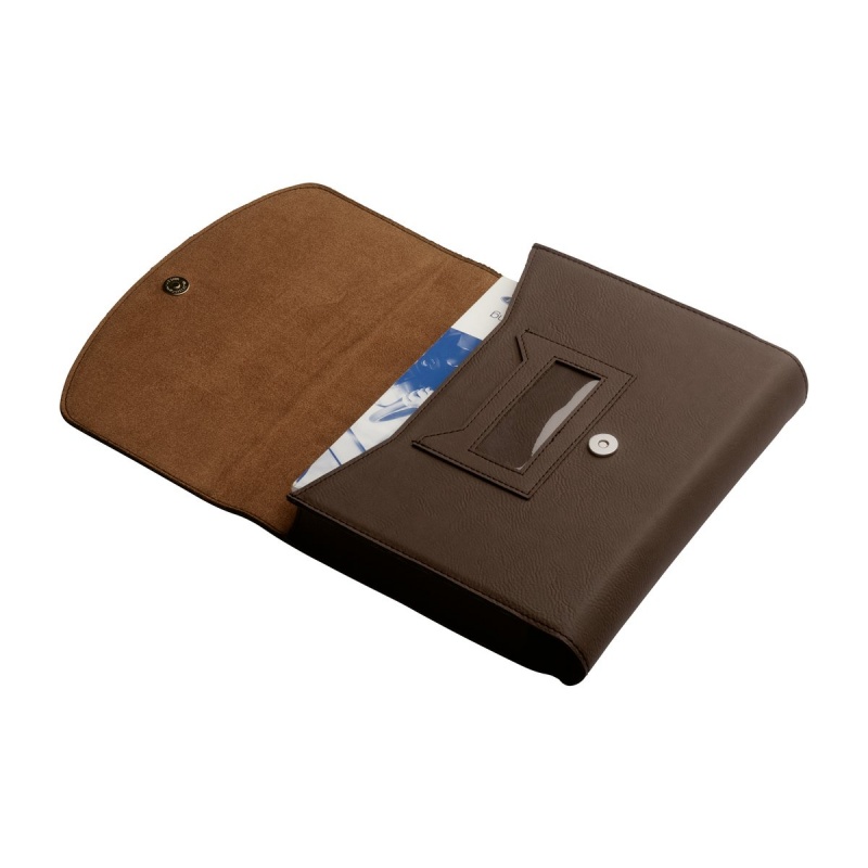 Brown PU Leather Vehicle Log Book Holder - Business Gifts Express